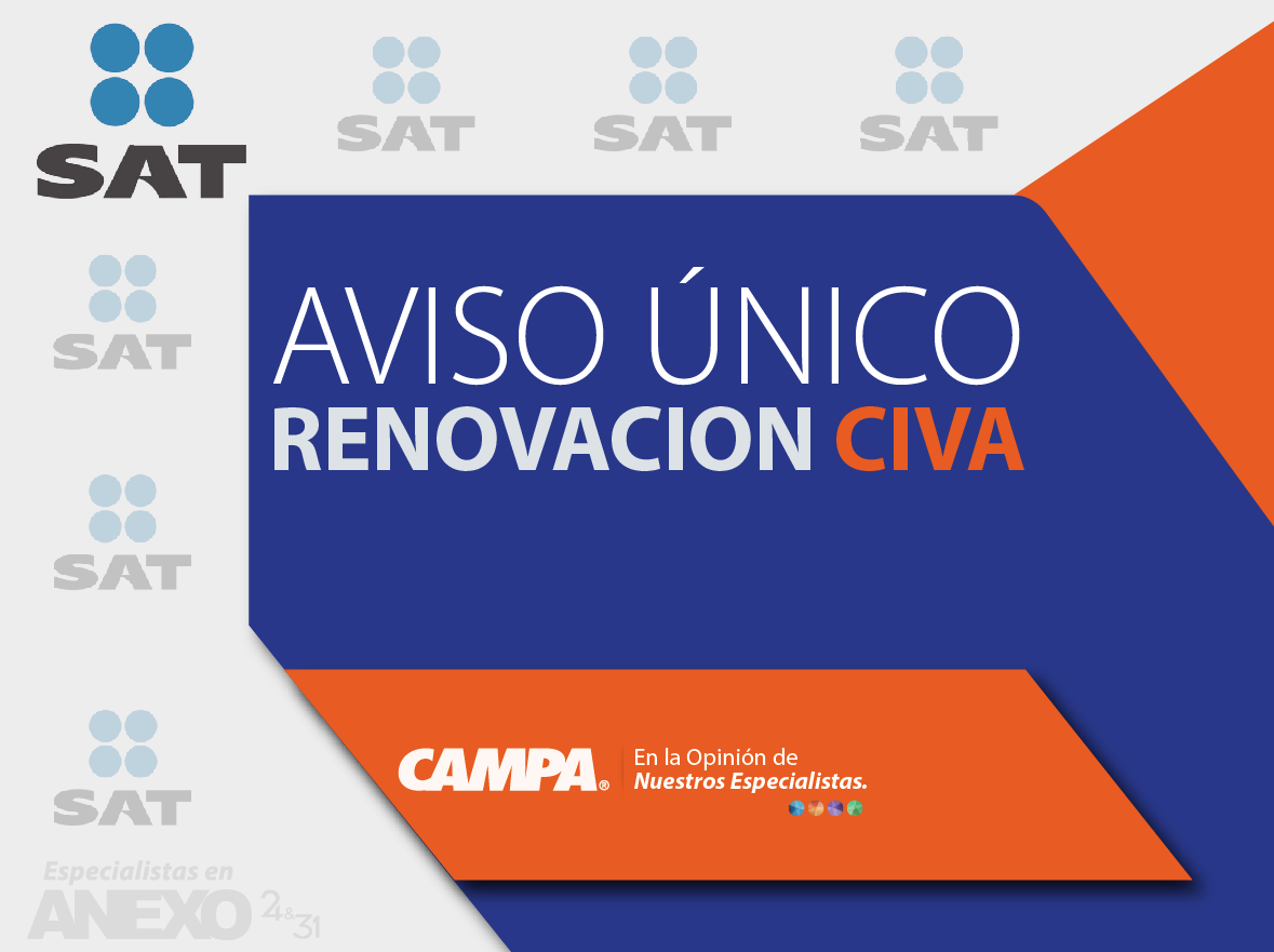 Aviso Único de Renovación CIVA - Campa