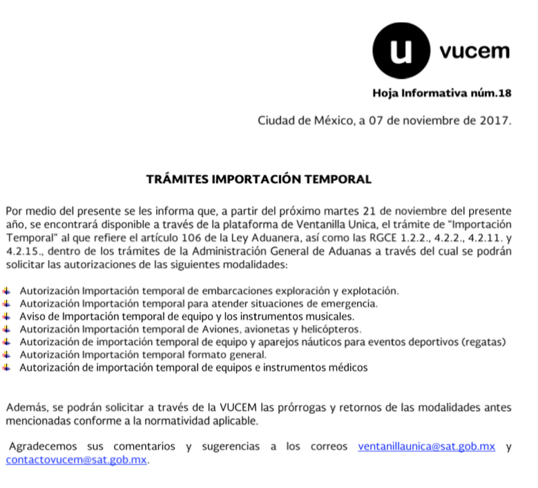 Trámites Importación Temporal - Campa